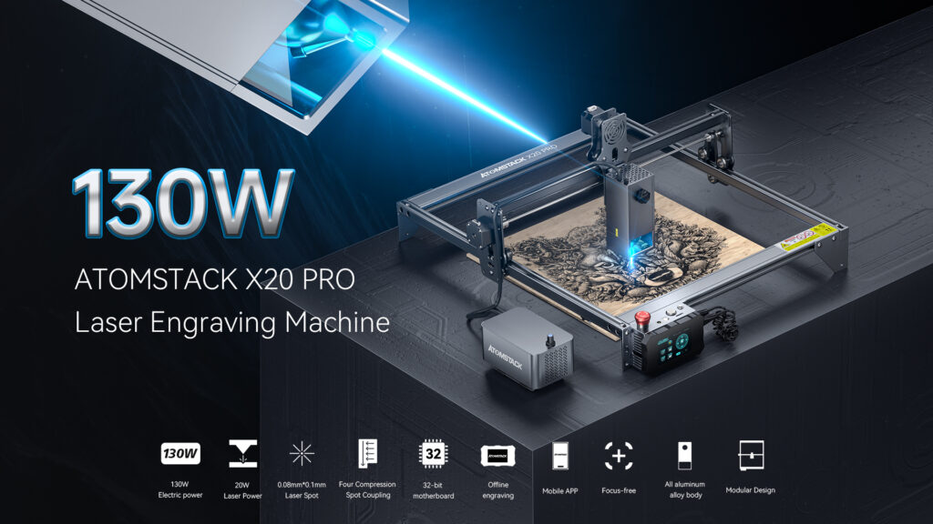 Atomstack launch X20 Pro 130W Quad-Laser Engraving and Cutting Machine ...
